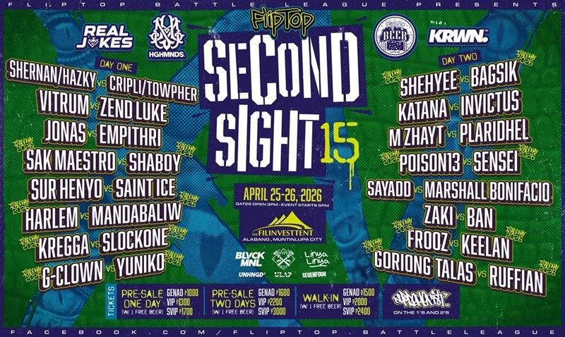 Second Sight 15 Tickets | FlipTop Battle League