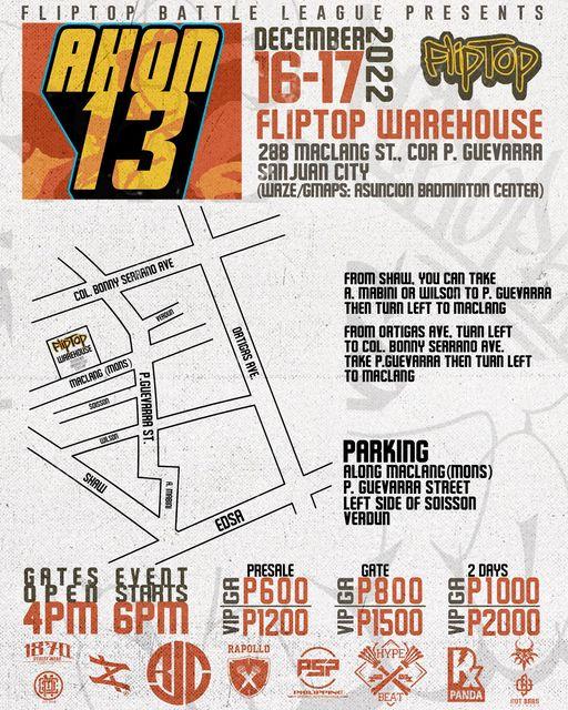 Ahon 13 Venue Information | FlipTop Battle League
